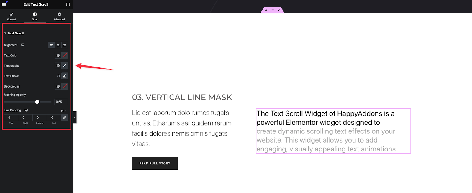 Text Scroll - HappyAddons