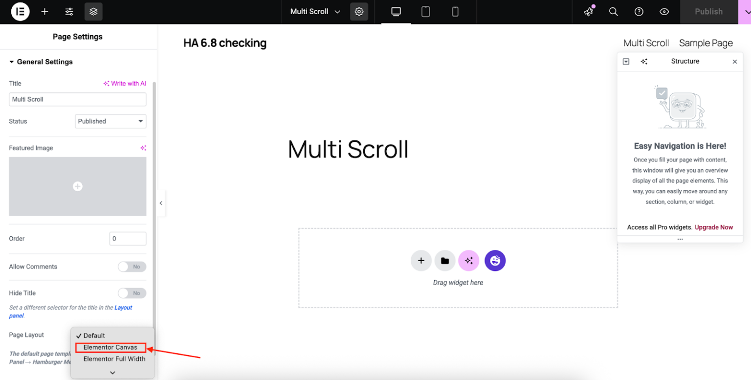Multi Scroll - HappyAddons