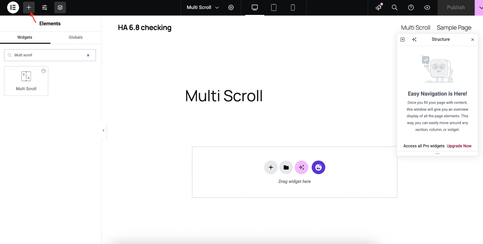 Multi Scroll - HappyAddons